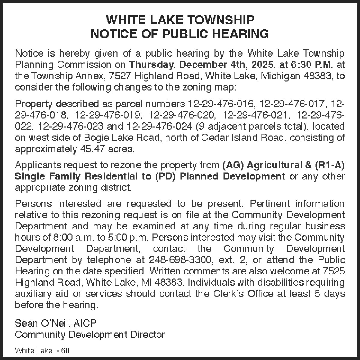 Rezoning Request - Edendale Crossing (west side of Bogie Lake Road ...