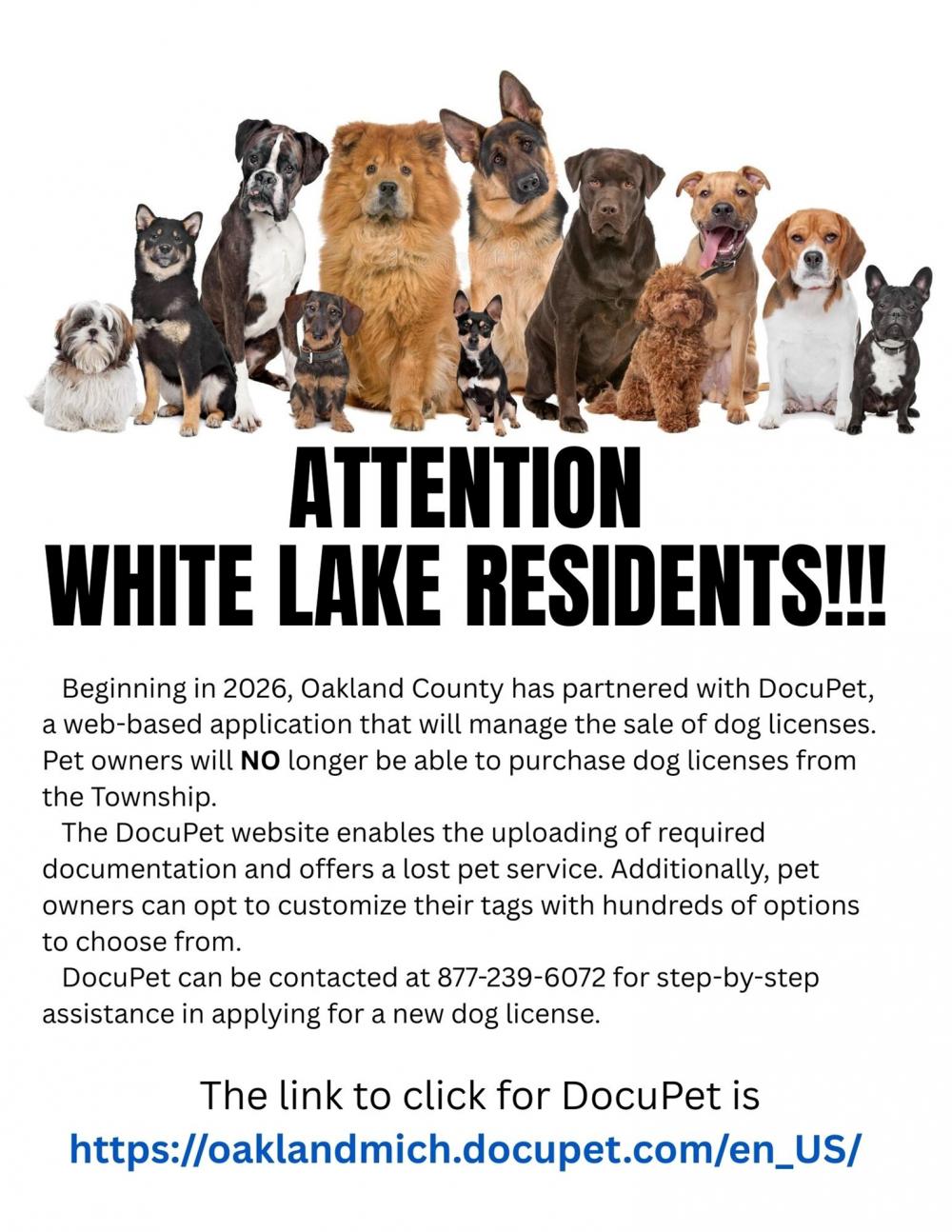 White Lake Township Will No Longer Be Able To Issue Dog Licenses ...